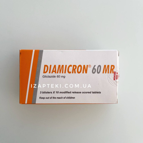 Diamicron 60 MR (Диамикрон МР, Gliclazide, Гликлазид) 30 таблеток - 243003